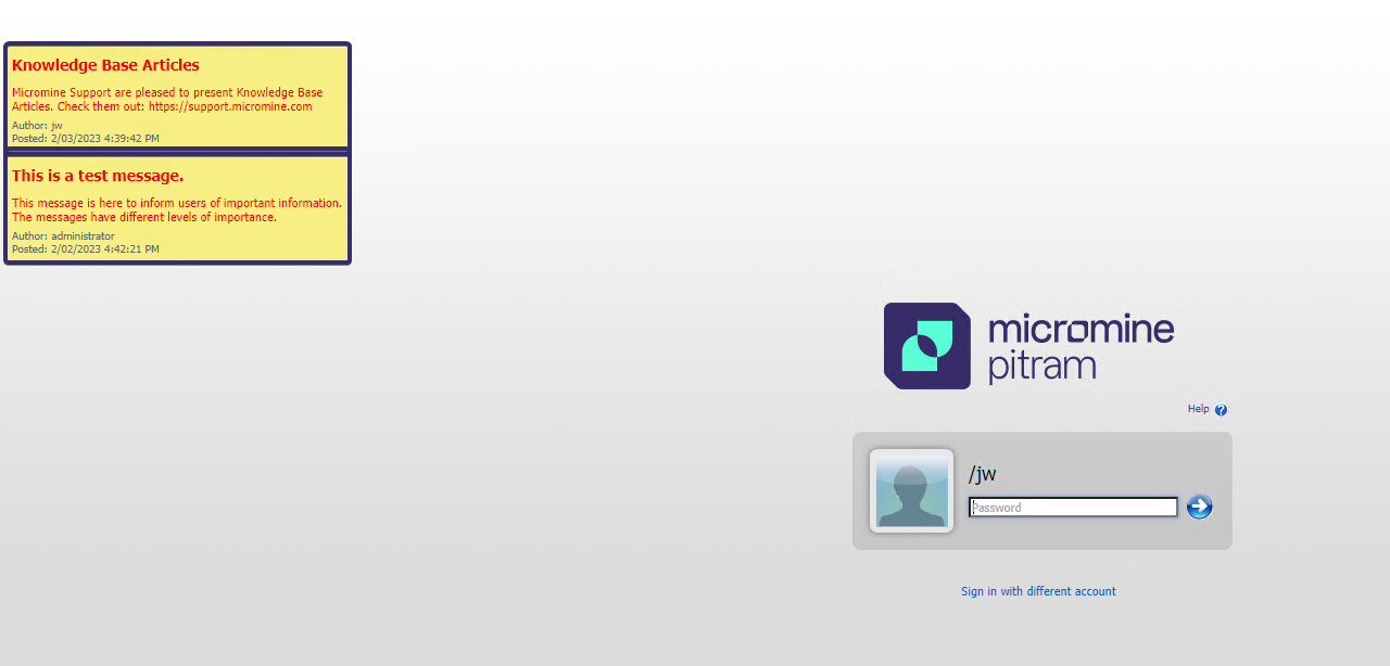 How to: Set User Alert Login Messages. – Micromine Pitram