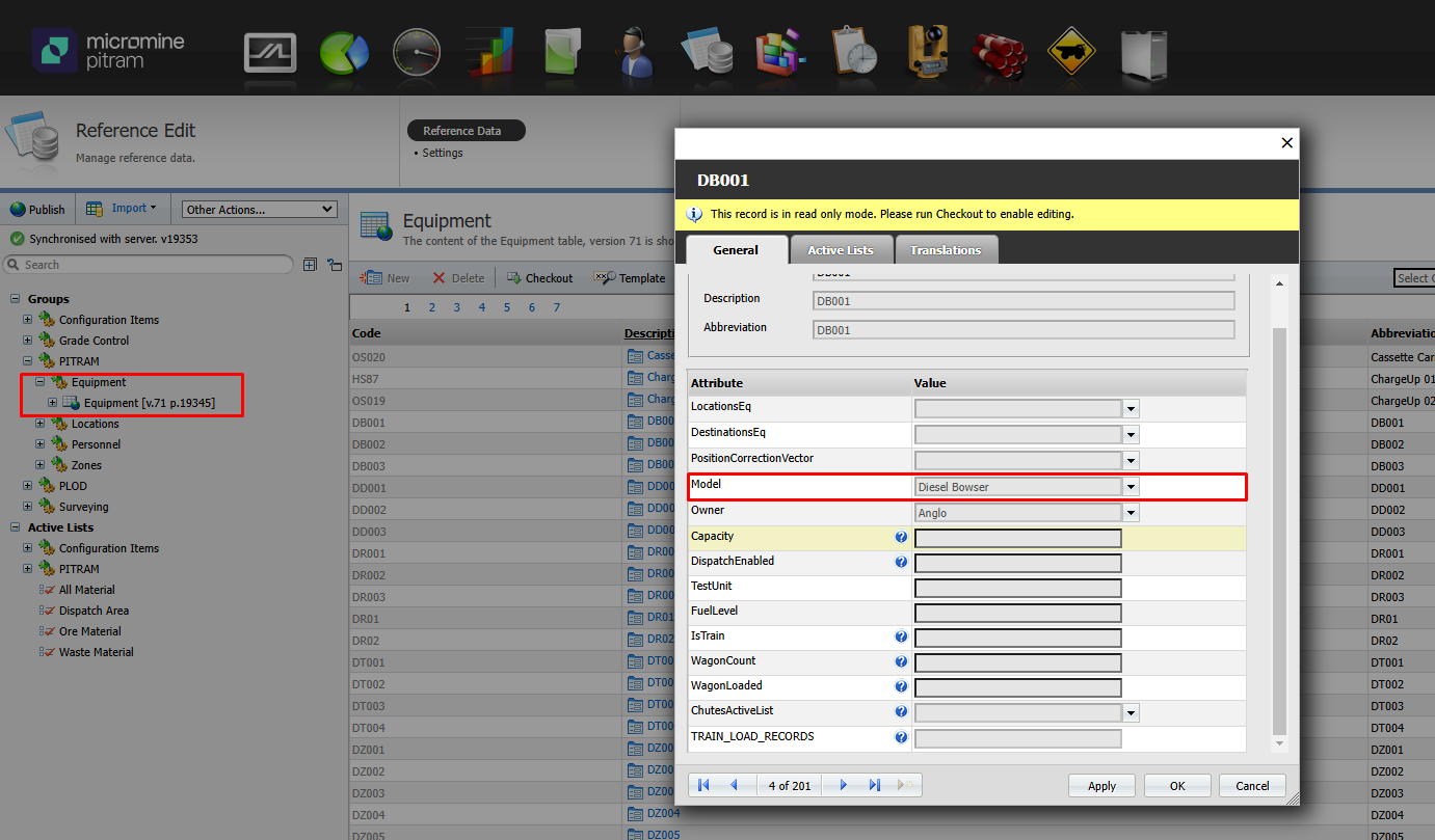 How to: Change required fields in Reference Data – Micromine Pitram