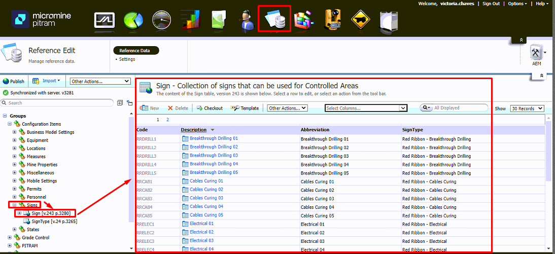 How to create the Reference Data of SIGNS for Controlled Areas Panel in DA – Micromine Pitram
