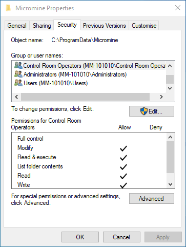 User Permissions - Pitram Data Acquisition/Event Editor – Micromine Pitram